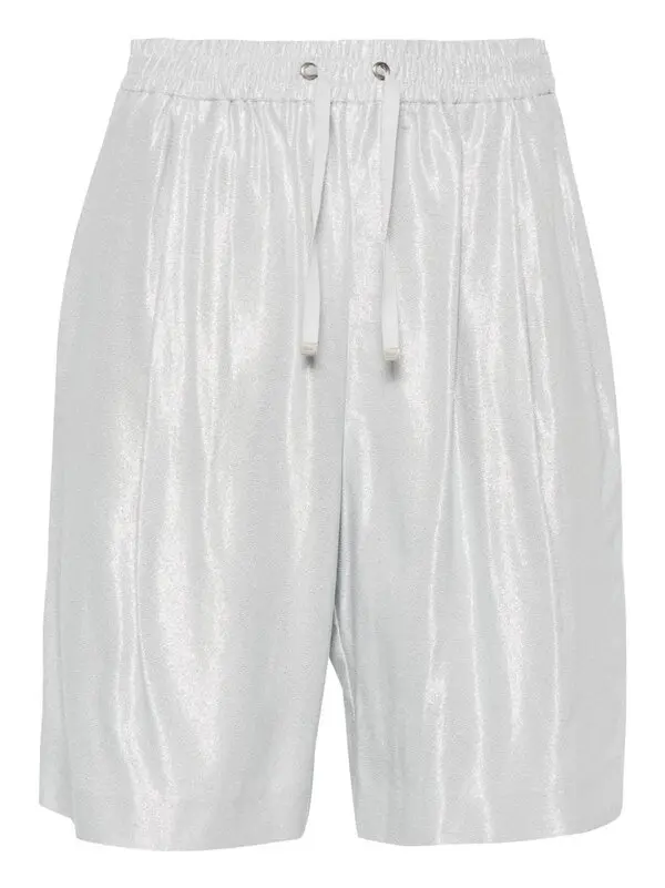 Herno Pleat-detail Shorts - Silver