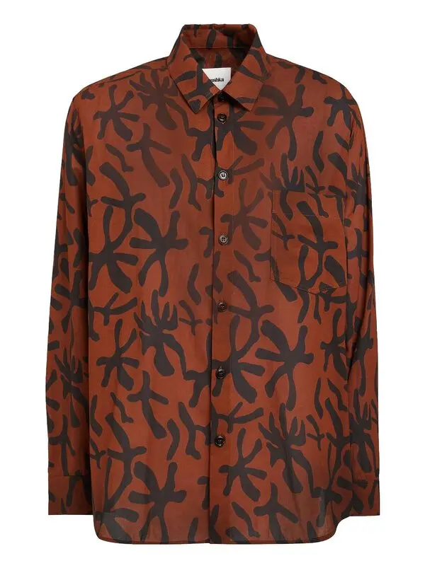 Nanushka Jilco Printed Cottonvoile Shirt - Tan