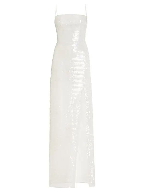 NENSI DOJAKA Kendall Sequined Maxi Dress - White