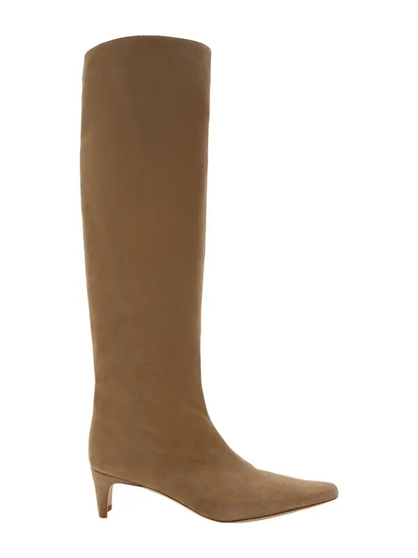Staud Wally Suede Knee Boots - Tan