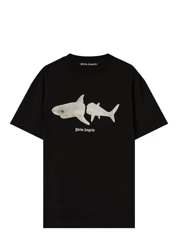 Palm Angels Shark Classic Tee /white - Black