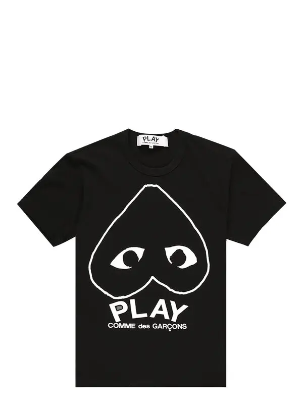 Play Comme Des Garcon Heart Outline Shirt - Black