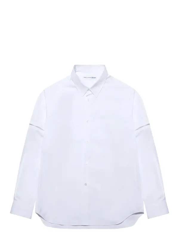 Comme Des Garçons Zip Off Sleeve Shirt - White