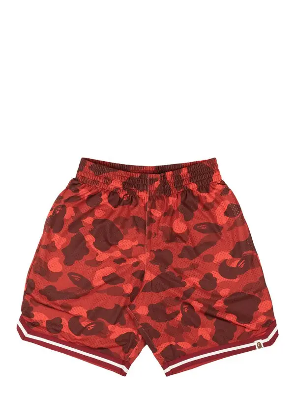 A BATHING APE Camo Wide Fit Basketball Shorts - Red
