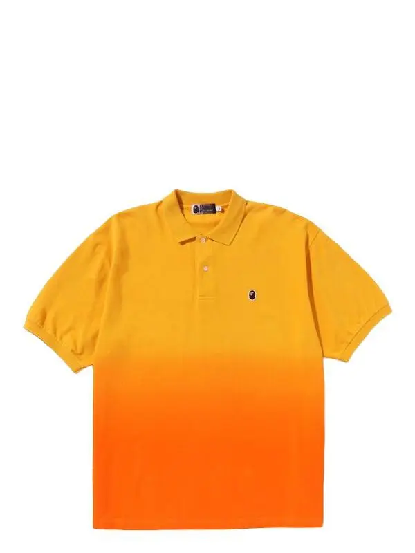 A BATHING APE Ape Head One Point Gradation Relaxed Fit Polo Shirt - Orange