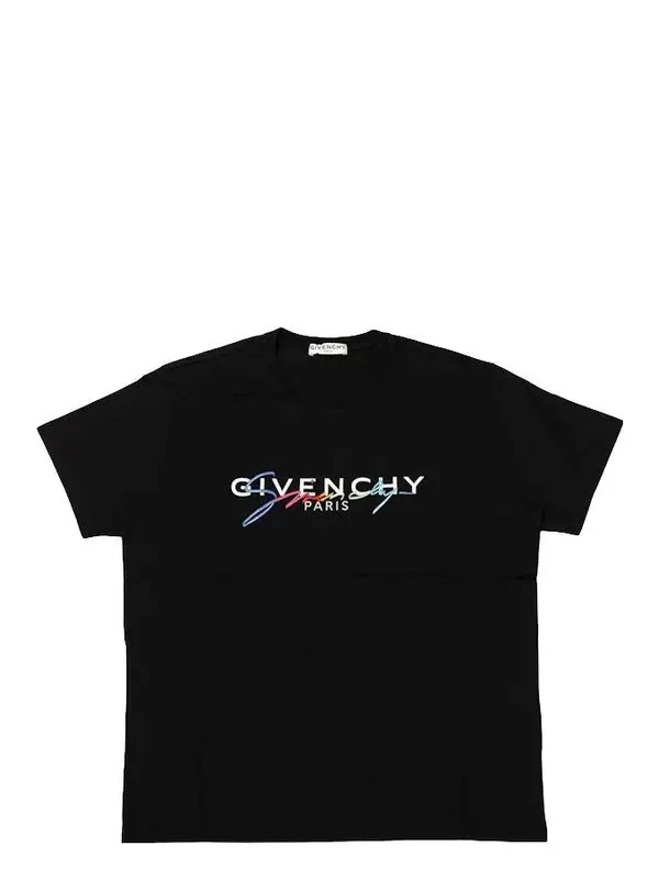 Givenchy Paris Rainbow Signature Logo T-shirt - Black
