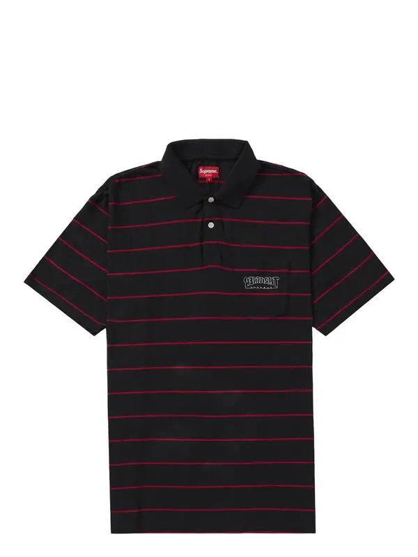 Supreme Thrasher Stripe Polo Shirt - Black