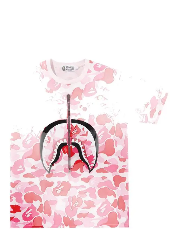 A BATHING APE Abc Camo Shark Tee Shirt - Pink