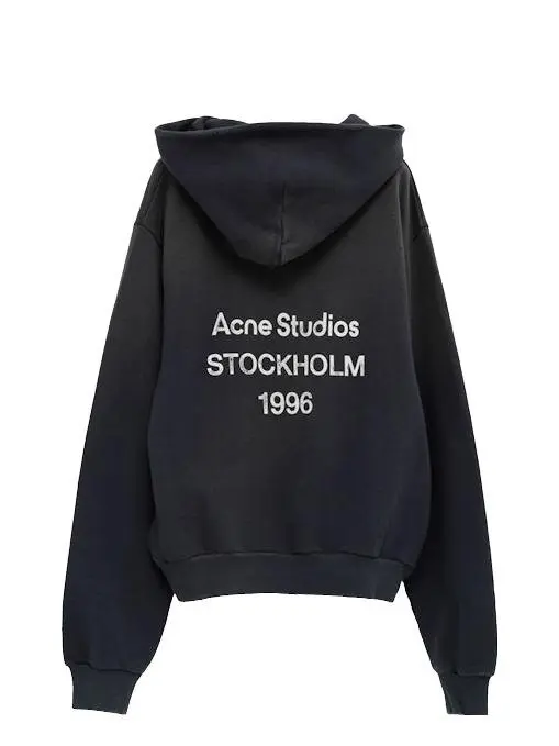 Acne Studios Logo Hooded Sweater - Black 900