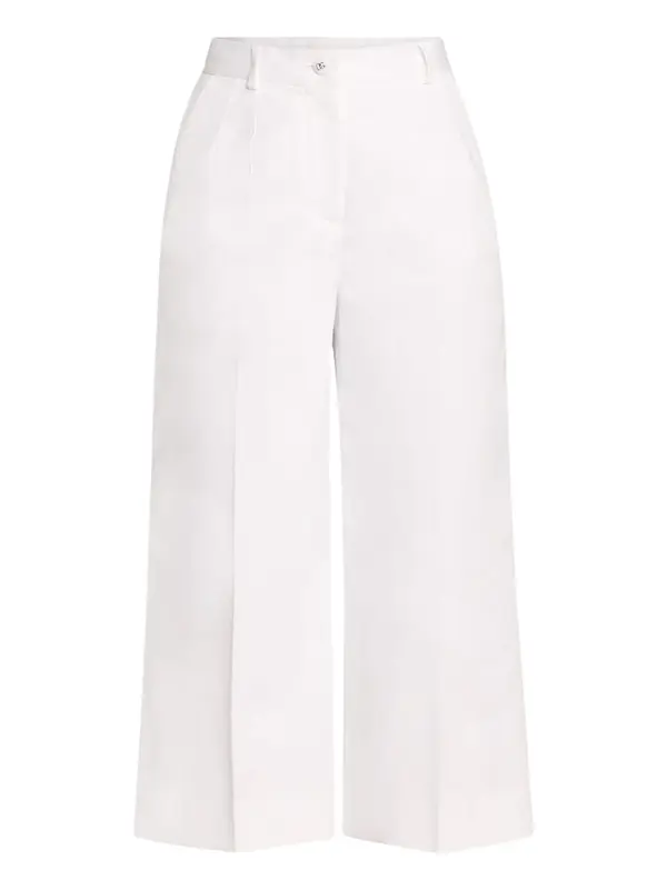 Dolce & Gabbana Printed Flared Crop Pants - Opt White