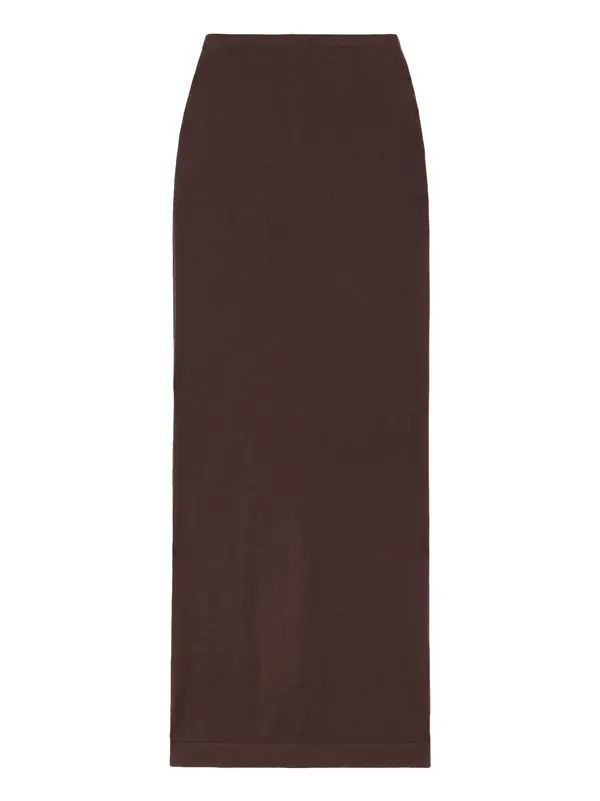 Eterne Emma Cashmere Maxi Skirt - Brown
