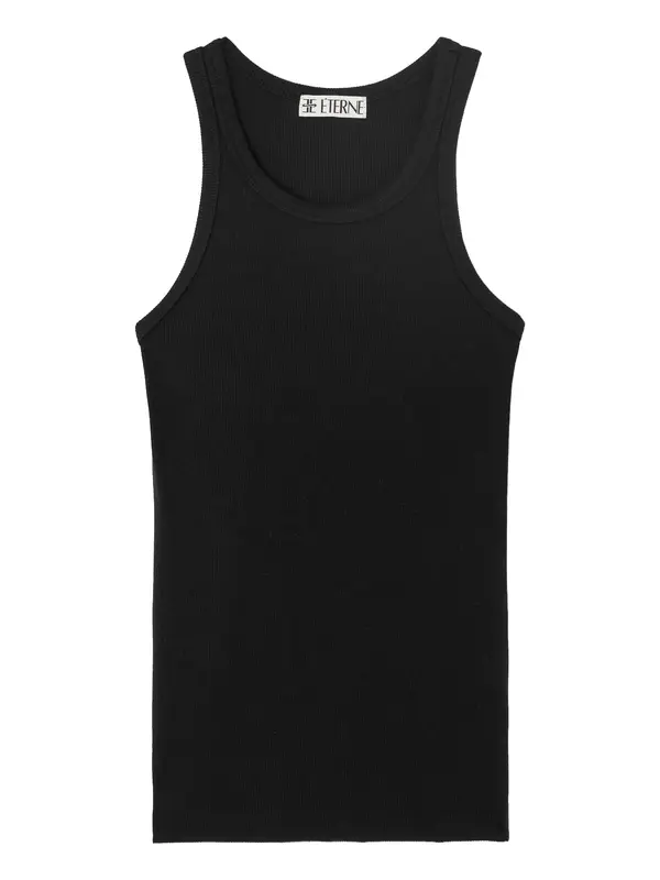 Eterne Ribbed Stretch-jersey Tank - Black