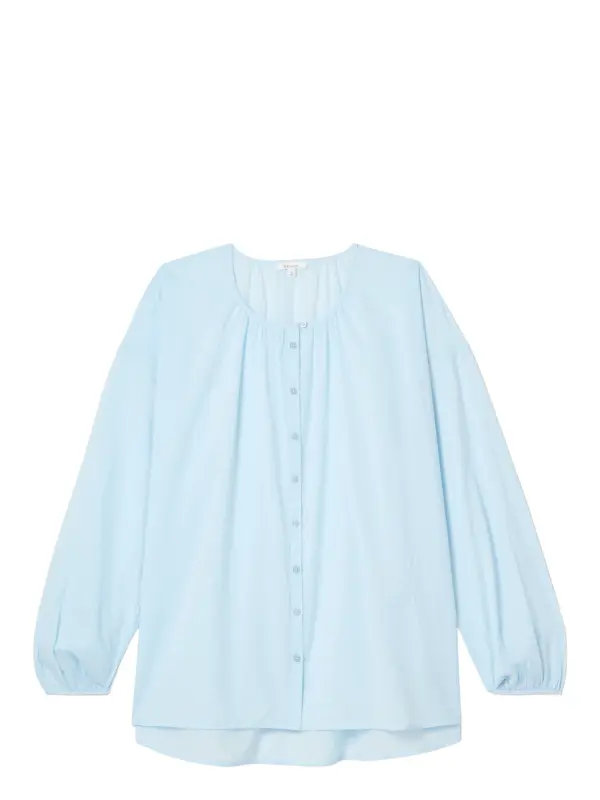 Skin Blair Organic Cotton-voile Shirt - Blue