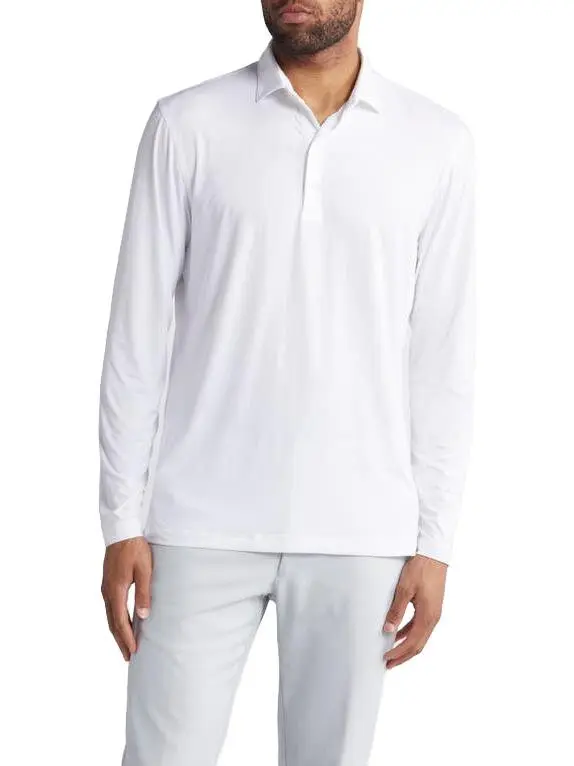 Johnnie-o Swing Long Sleeve Performance Polo - White