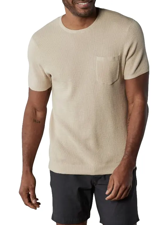 THE NORMAL BRAND Waffle Stitch Short Sleeve Sweater - Tan