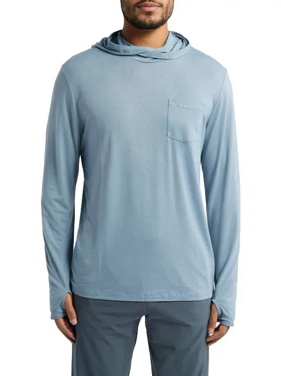 FREE FLY Lightweight Upf 20+ Hoodie - Blue Fog