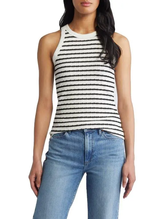 Loveappella Stripe Tank Top - Black/nat