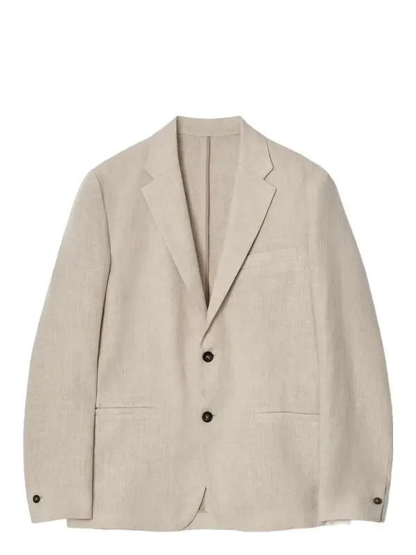 Cos Single-breasted Linen Blazer - Beige