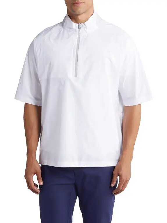Johnnie-o Stealth Stowable Short Sleeve Pullover Rain Jacket - White