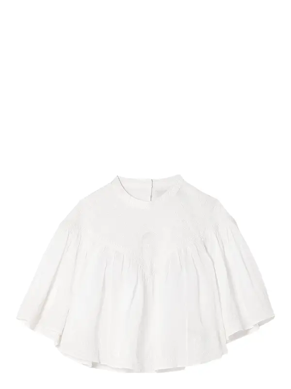 Isabel Marant Elodia Embroidered Ramie Blouse - White