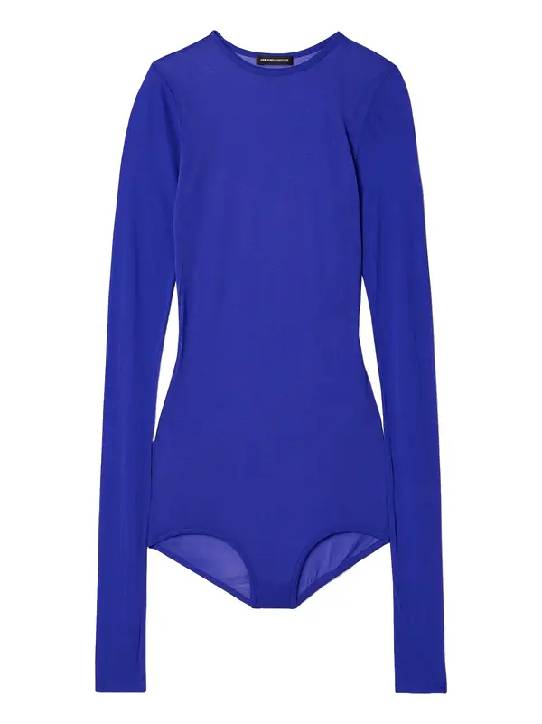 ANN DEMEULEMEESTER Bien Jersey Bodysuit - Blue