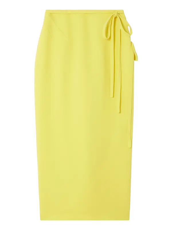 EMILIA WICKSTEAD Rieve Crepe Midi Skirt - Yellow