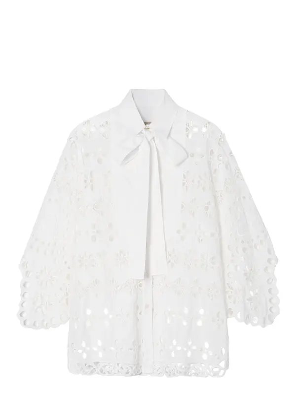 Elie Saab Broderie Anglaise Shirt - White