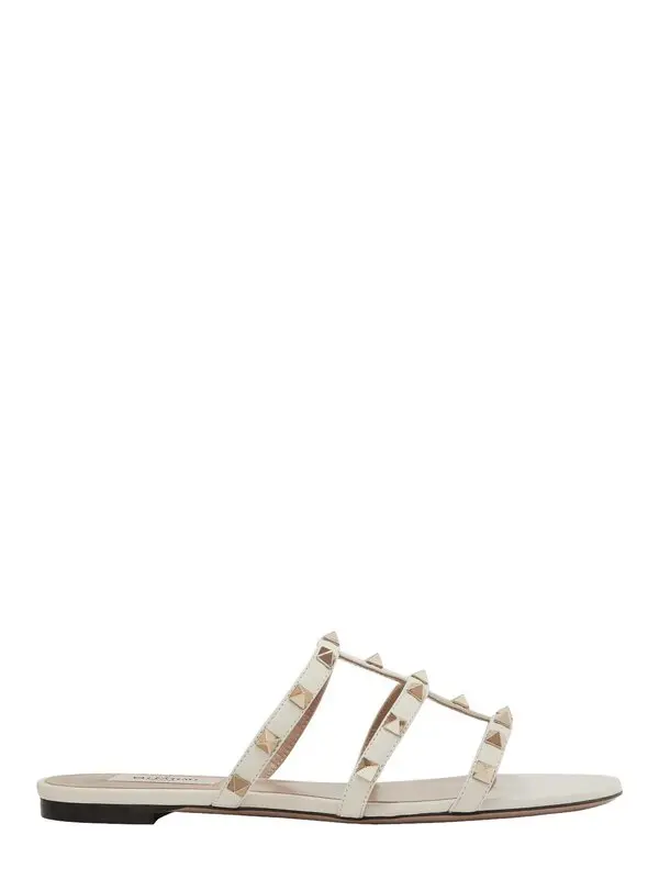 Valentino Garavani Rockstud Leather Sandals - Ivory