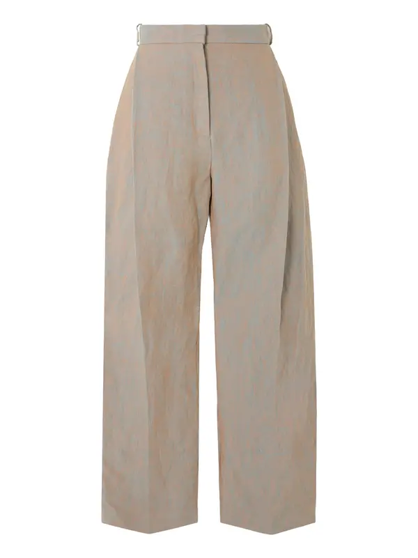 Tove Aleen Pleated Straight-leg Hemp Pants - Multi