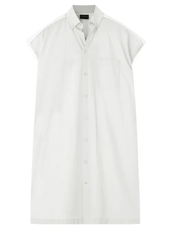 Balenciaga Paneled Shirt Dress - White