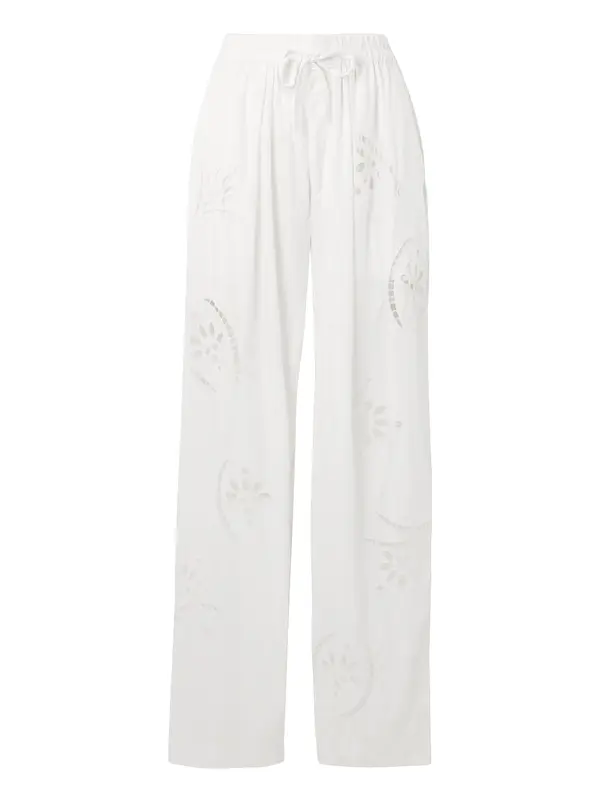 MARANT ETOILE Isabel Marant Hectorina Broderie Anglaise Pants - White