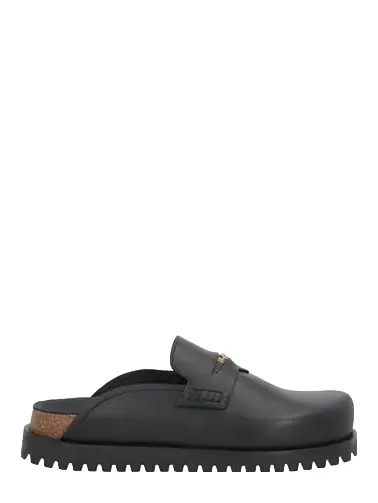 Versace Leather Clogs - Black