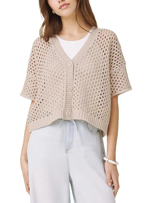 Splendid Nova Pointelle Cardigan - Light Fawn