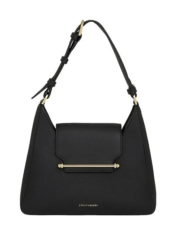 Strathberry Multrees Leather Hobo Bag - Black/gold