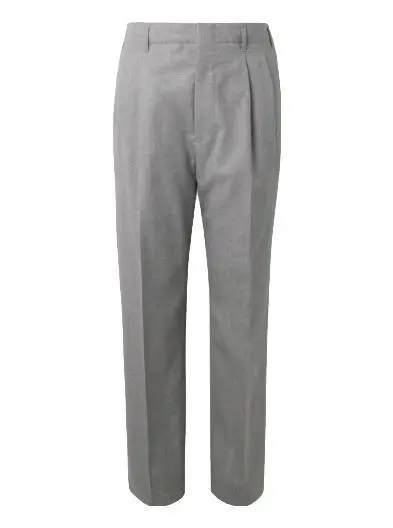 Brunello Cucinelli Tapered Pleated Wool Trousers - Gray