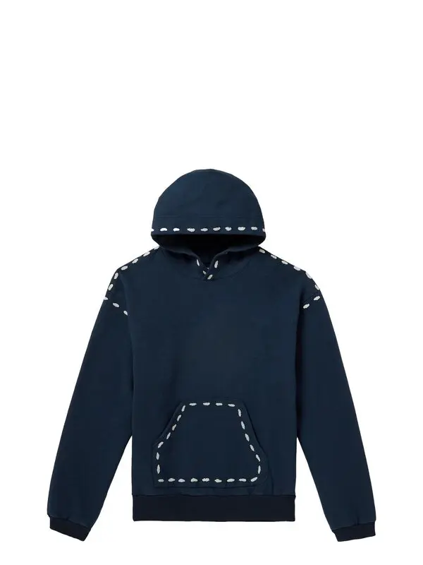 Kapital Marionette Printed Cotton-jersey Hoodie - Blue