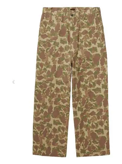 Kapital Port Straight-leg Camouflage-print Herringbone Cotton Trousers - Brown