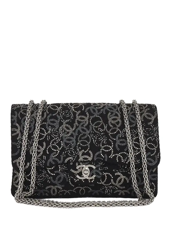 Chanel Paris-shanghai Pudong Strass Flap Bag - Black