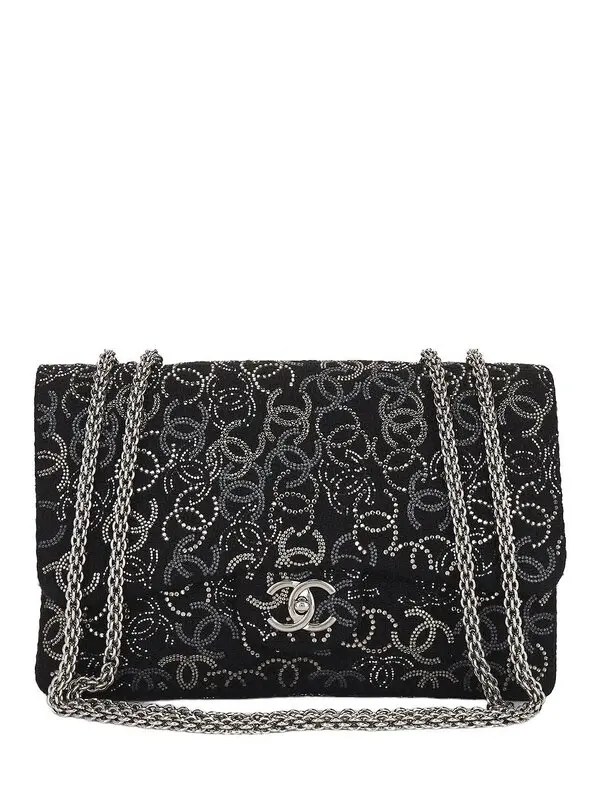 Chanel Paris-shanghai Pudong Strass Flap Bag - Black