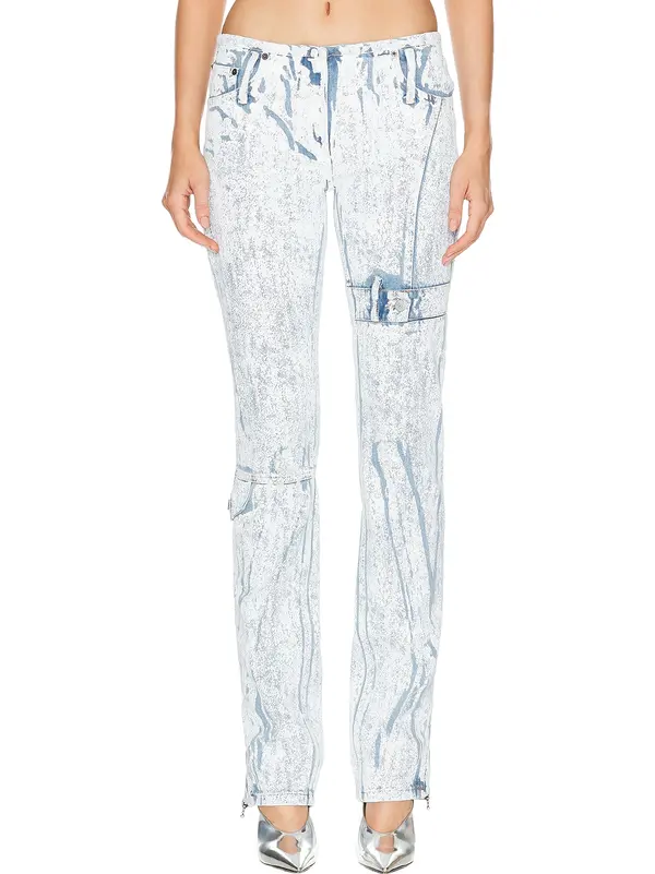 Acne Studios Denim Trouser - Light Blue & White