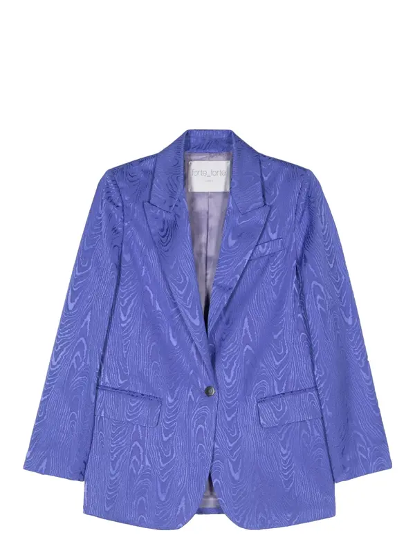 FORTE_FORTE Moire-effect Blazer - Blue