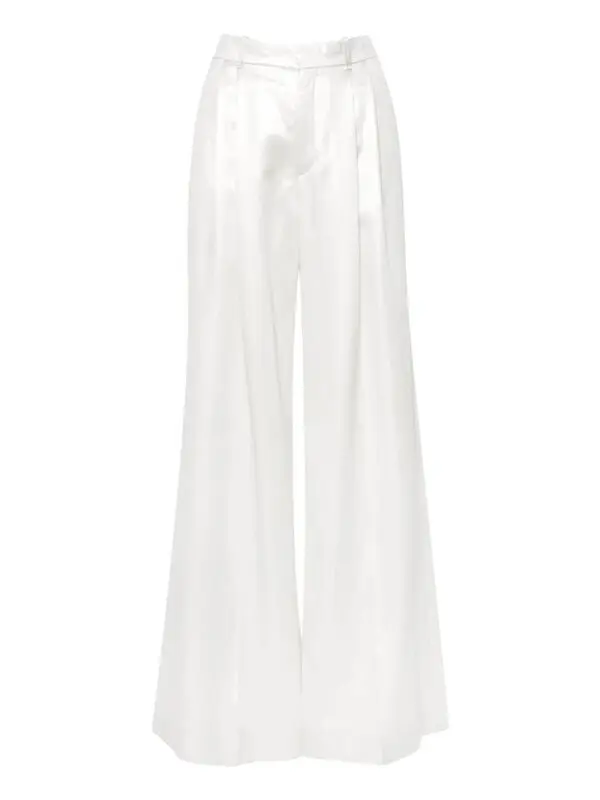 Chloé Wide-leg Silk Trousers - Silver