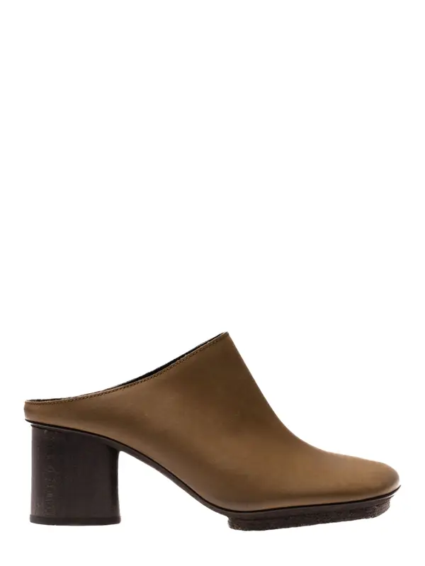 UMA WANG Mid-heel Leather Mules - Green