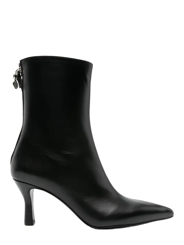 Maje 75mm Leather Ankle Boots - Black