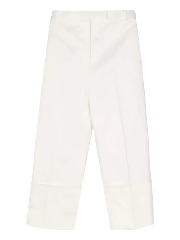 Thom Browne Pressed-crease Tapered Trousers - White