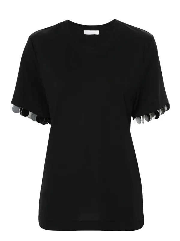 Rabanne Sequin-detail T-shirt - Black