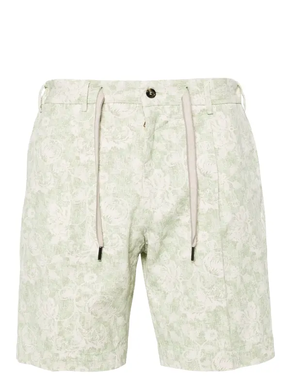 DELL'OGLIO Floral-print Bermuda Shorts - Green