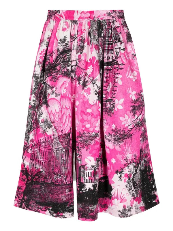 Erdem Printed Jacquard Midi Skirt - Pink