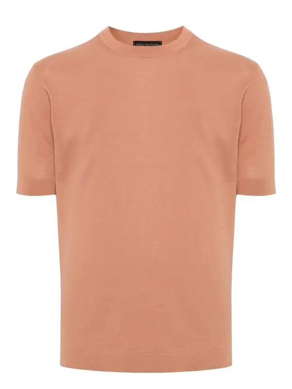 DELL'OGLIO Crew-neck Cotton T-shirt - Pink