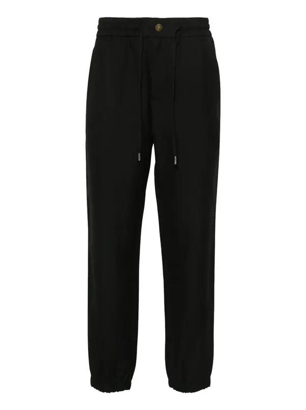 Versace V-emblem Tapered Trousers - Black